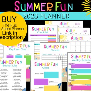 Printable Kids Checklist, Editable Summer Chore Chart, Printable Summer ...