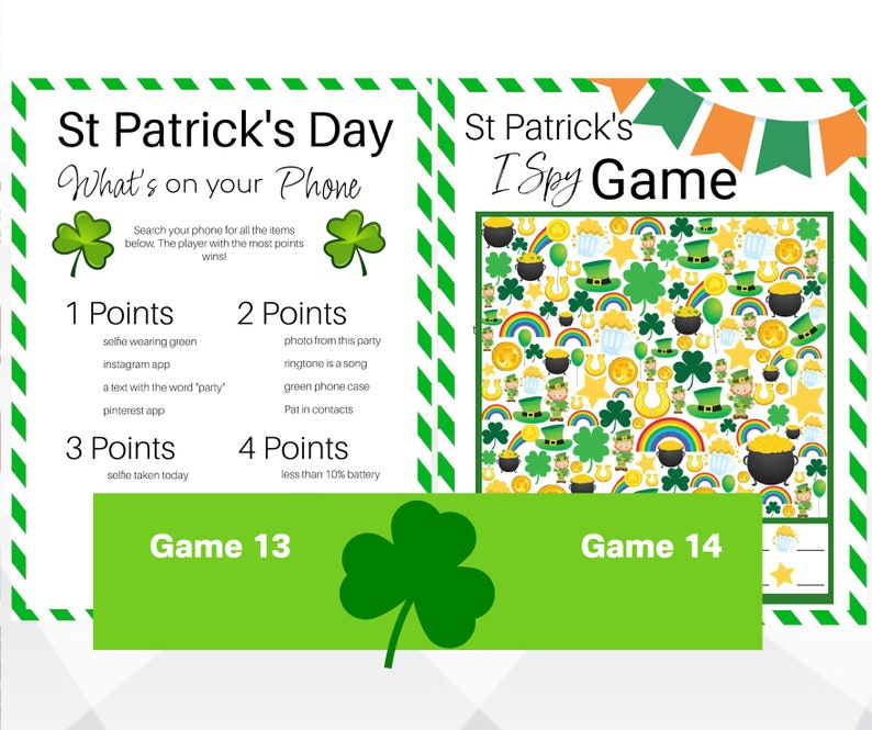 St Patrick's Day Printable Games, St Patrick's Game Bundle, St Patrick ...