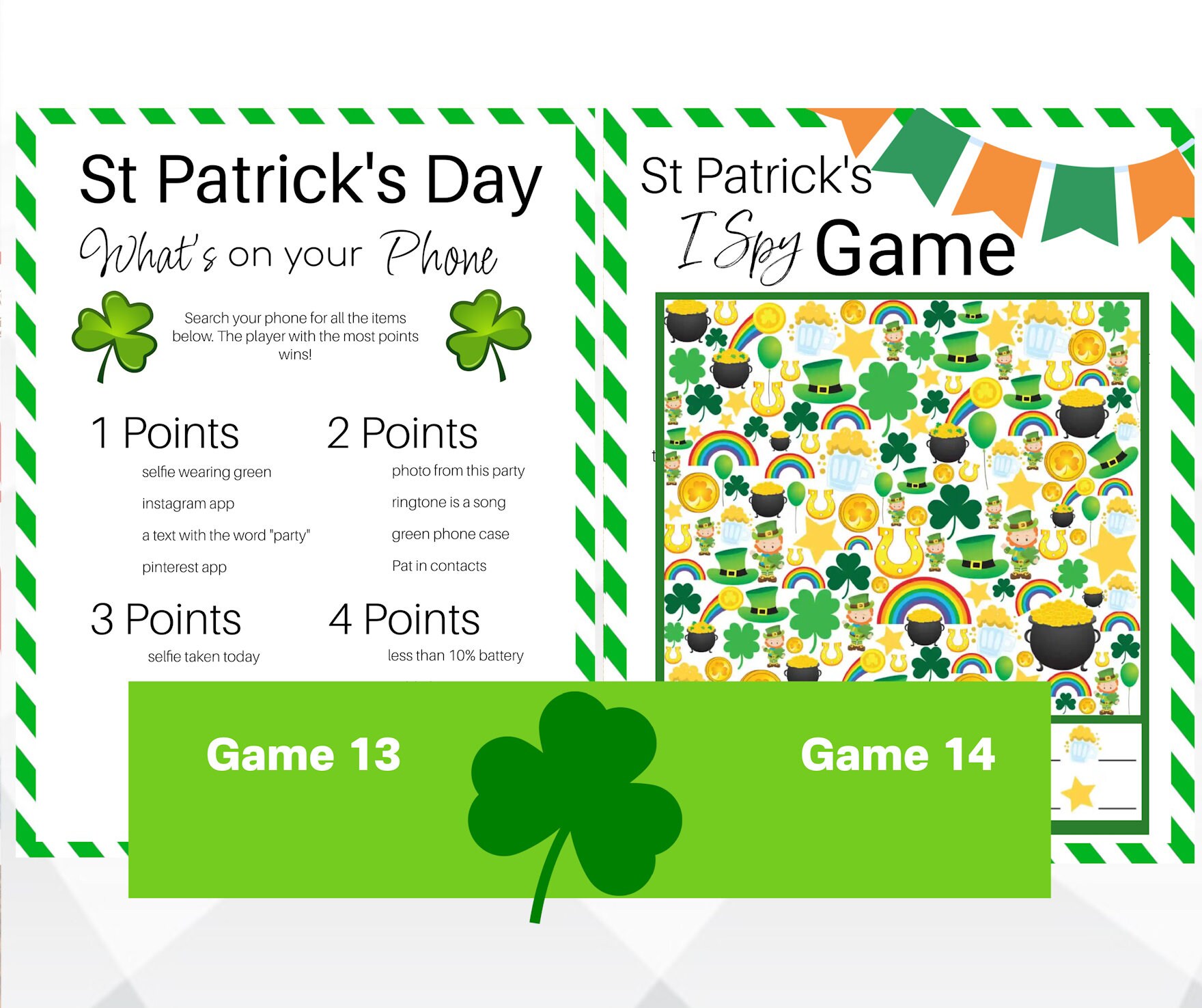 St Patrick's Day Printable Games, St Patrick's Game Bundle, St Patrick ...