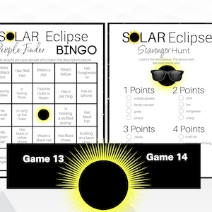 Printable Solar Eclipse Games With Answer Sheets, Solar Eclipse Party ...