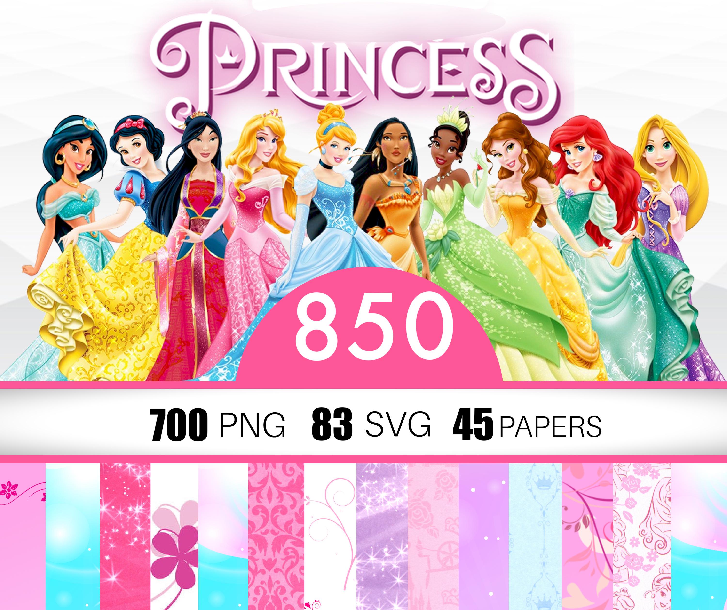 Princess SVG PNG Bundle, Princess Clipart Bundle, Princess Svg Instant ...