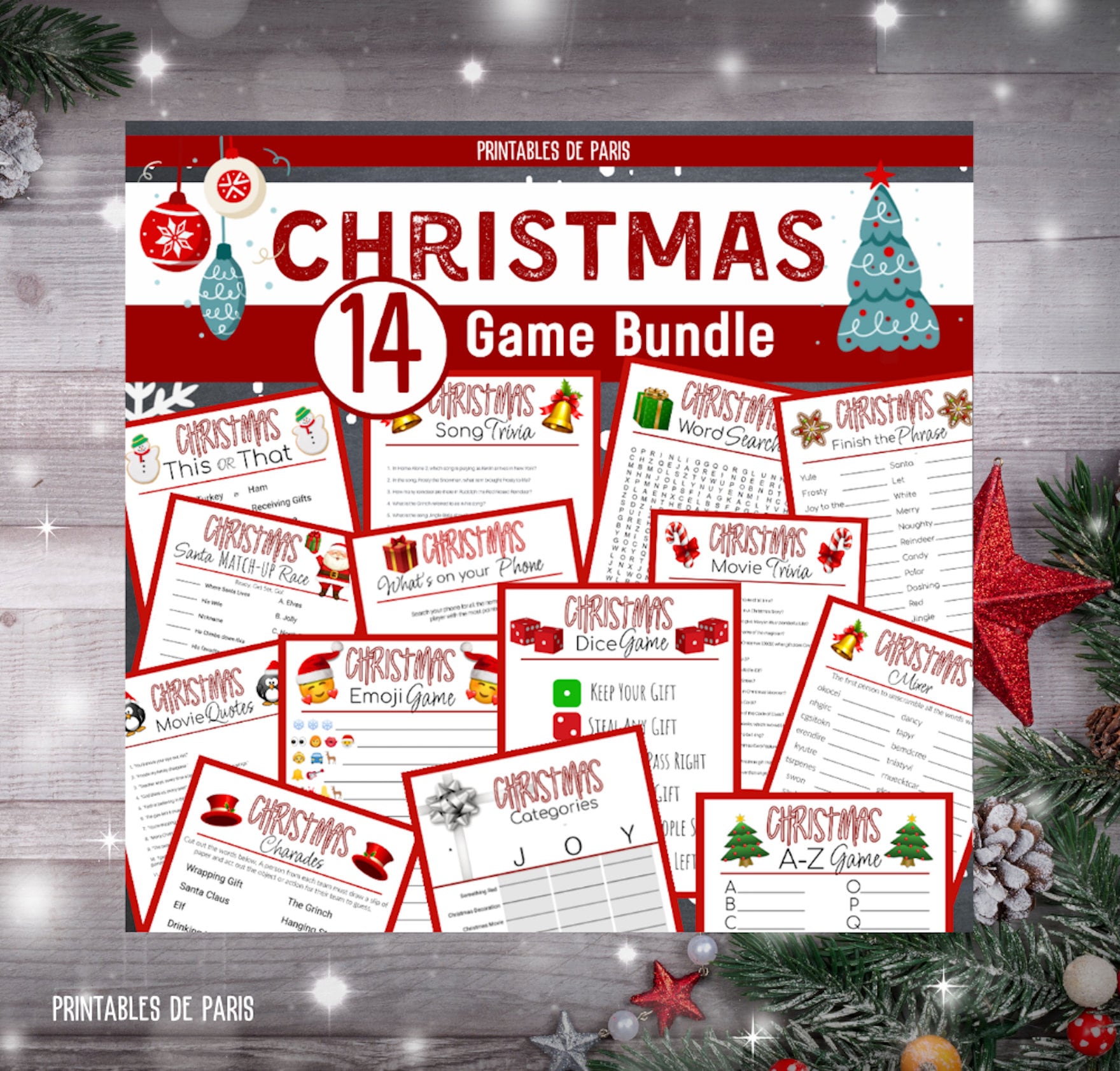 Christmas Mega Game Bundle, Printable Christmas Party Games, Christmas ...