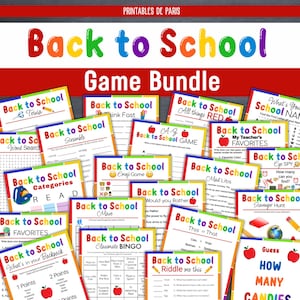 Printable Back to School Games, First Day of School Game Bundle ...