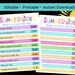 Printable Kids Summer Chore Chart, Editable Summer Job Earn Money Chart ...