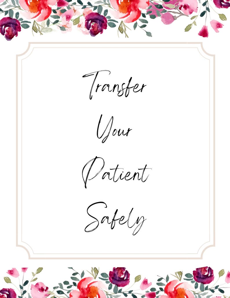 Acute Care, Occupational Therapy, Hospital, Transfer Safety, Printable ...