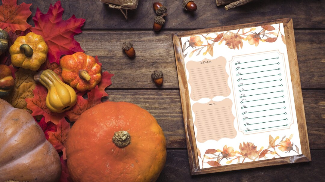 Fall Daily Planner Printable: Minimalist Digital PDF (8.5x11") - Etsy
