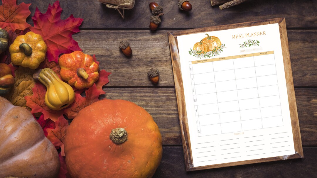 Floral Meal Planner: Printable Fall Weekly Menu (digital PDF) - Etsy ...