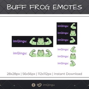 Kawaii Cute Green Chibi Buff Frog Emotes - Twitch Youtube Discord - Etsy
