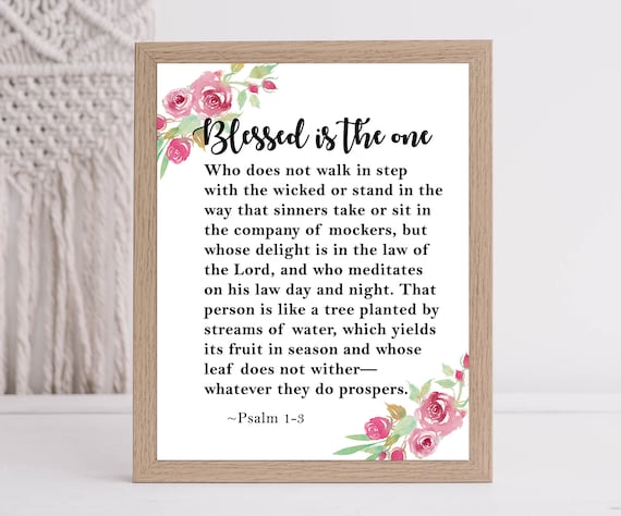 Psalm 1 Digital Print Bible Verse Wall Art Printable Wall | Etsy