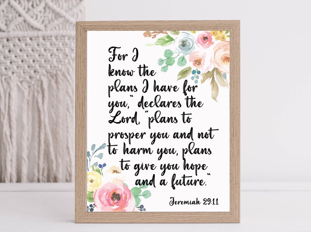 Jeremiah 29:11 Digital Print | Bible Verse Wall Art | Printable Wall ...