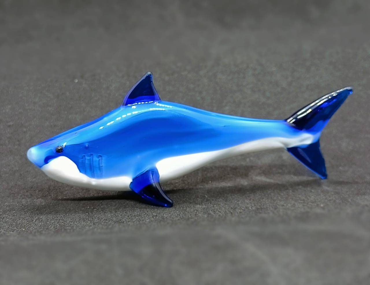 Glass Shark Murano Glass Blue Shark Fish Figurine Artshark - Etsy