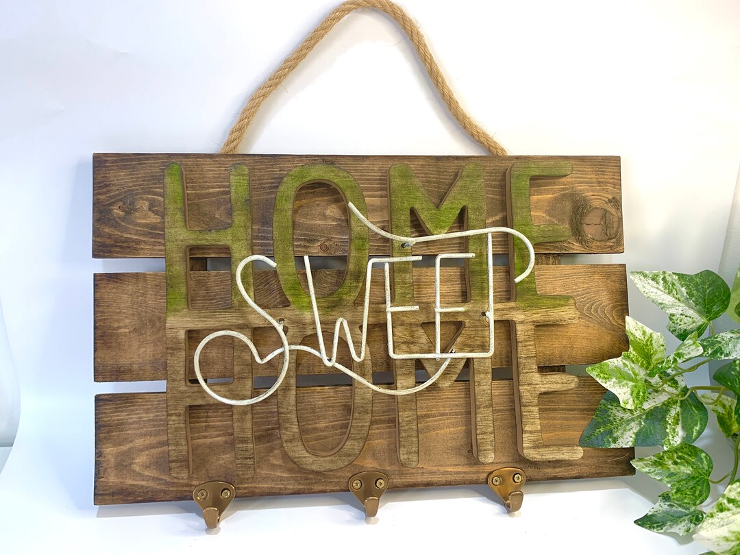 Key Holder, Cork Board, Notice Board, Wall Decor, Rustic Hey Holder ...