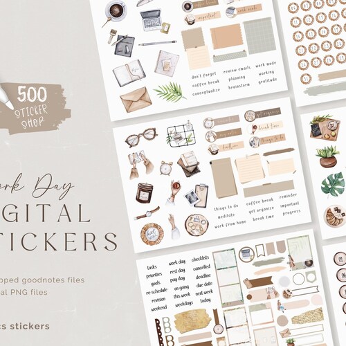 WORK WEEK Goodnotes Stickers Digital Planner Stickers - Etsy