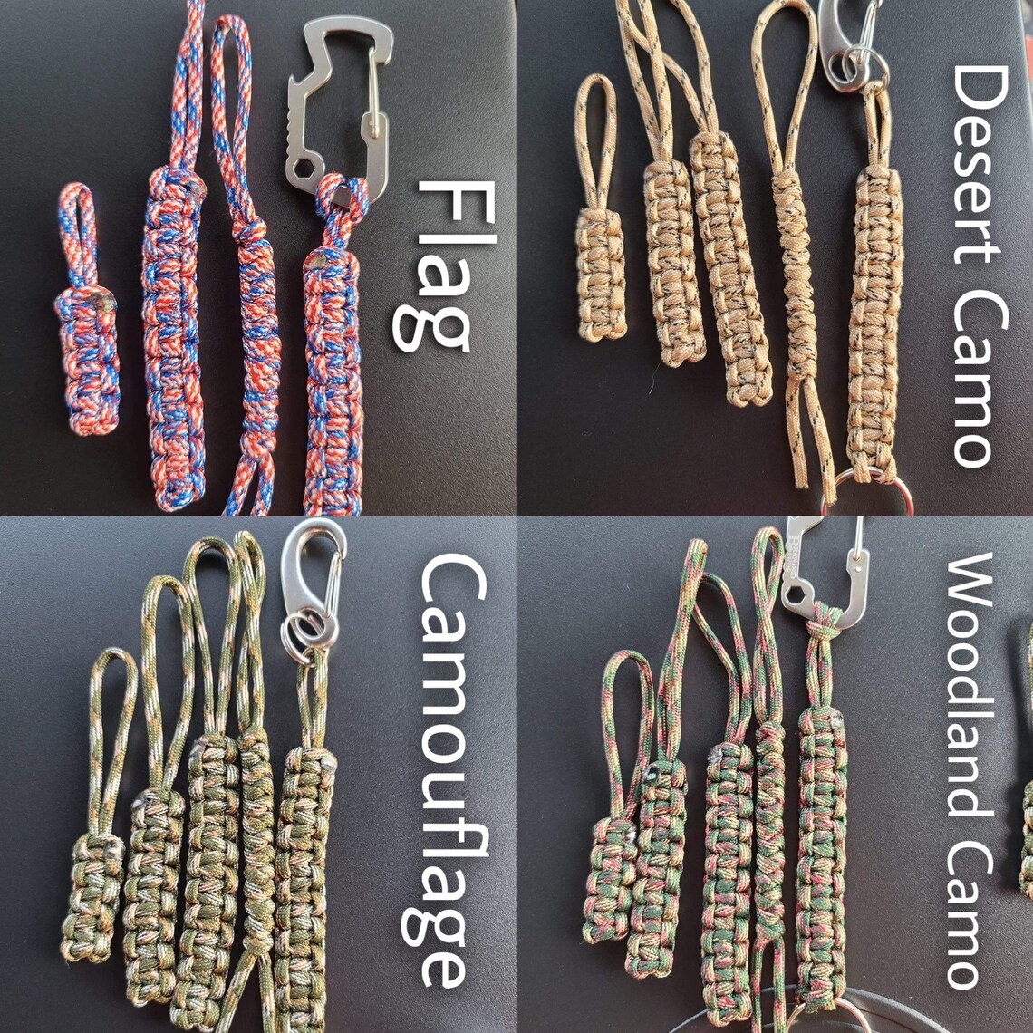 Handmade 550 Paracord Keychains, Key Fobs, Knife Lanyards Choose Your ...