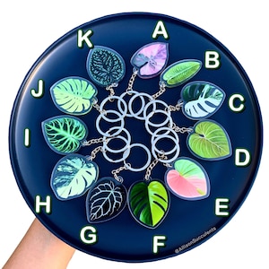 Tropical Plant Keychain: Double Sided Acrylic Leaf Bag Charm - Etsy