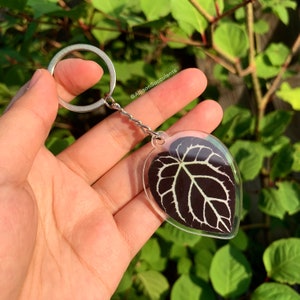 Tropical Plant Keychain: Double Sided Acrylic Leaf Bag Charm - Etsy