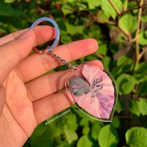 Tropical Plant Keychain: Double Sided Acrylic Leaf Bag Charm - Etsy