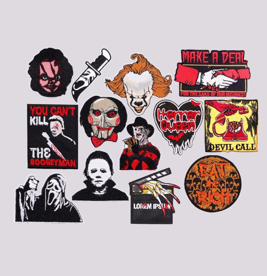 Horror Movie Patches Scream Iron on Michael Myers Freddy Krueger IT ...