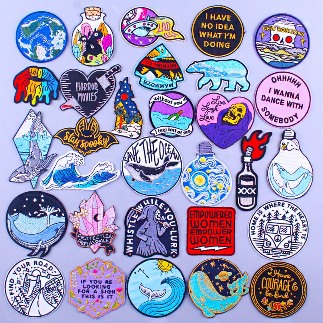 Sea Patches Ocean Animals Iron On/sew on Waves Space Romantic ...