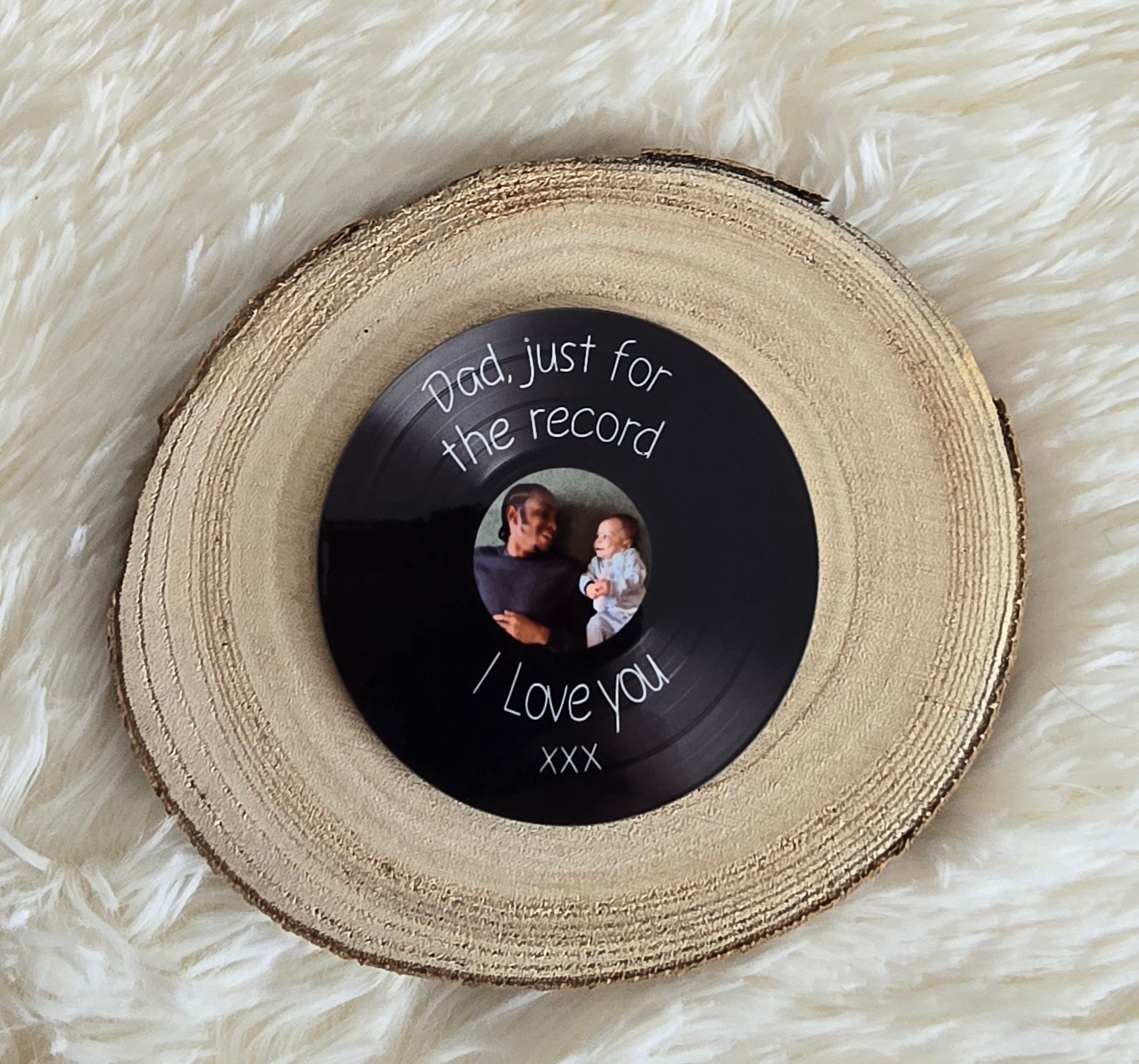 Vinyl Record Personalised MDF Coaster, Any Wording, Dad, Daddy, Stepdad ...