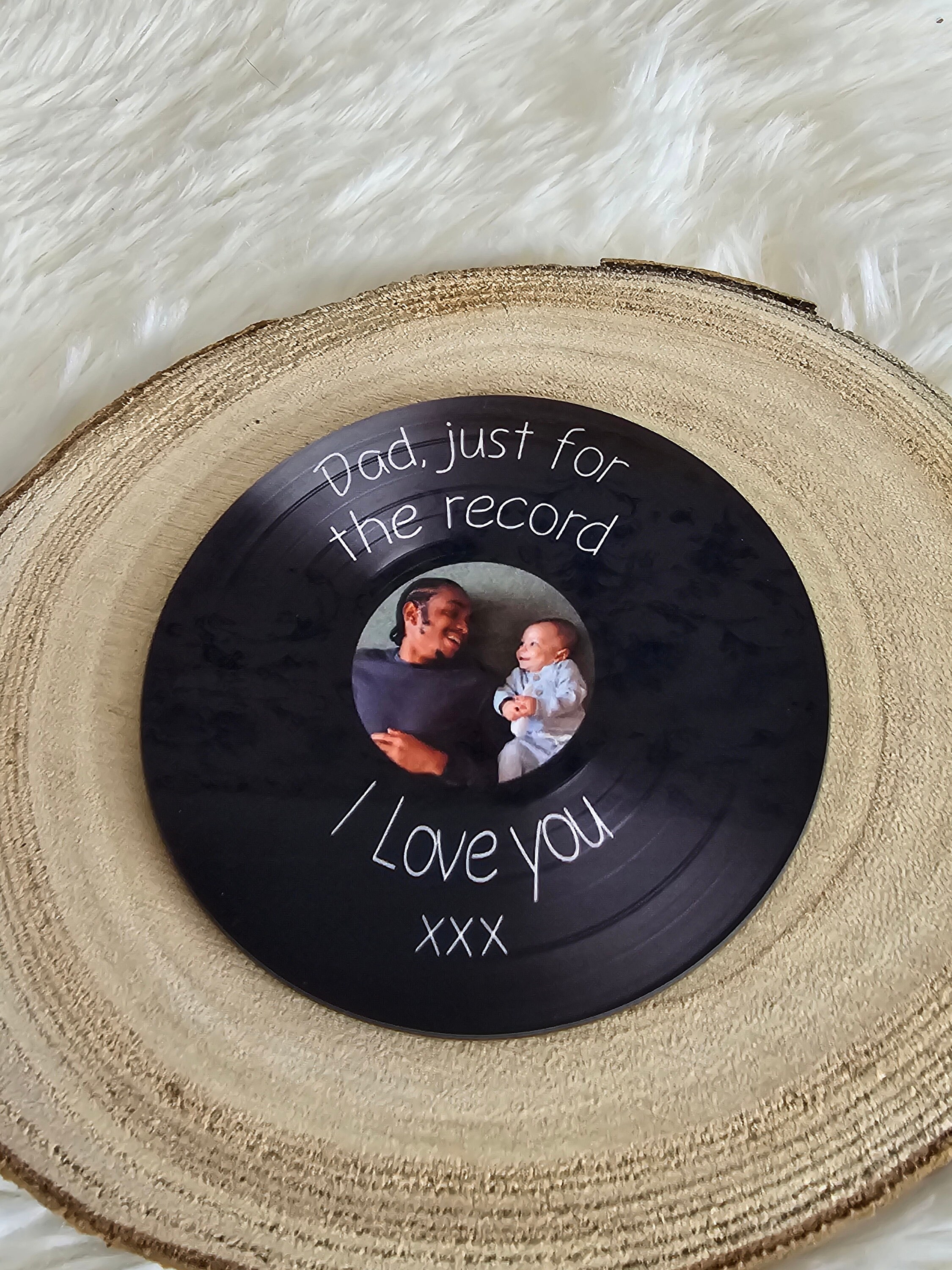 Vinyl Record Personalised MDF Coaster, Any Wording, Dad, Daddy, Stepdad ...