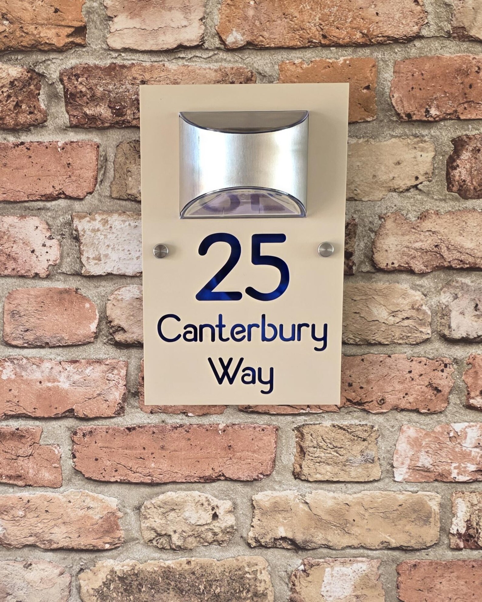 Solar-powered Door Sign With LED Light – Weatherproof, Customizable ...