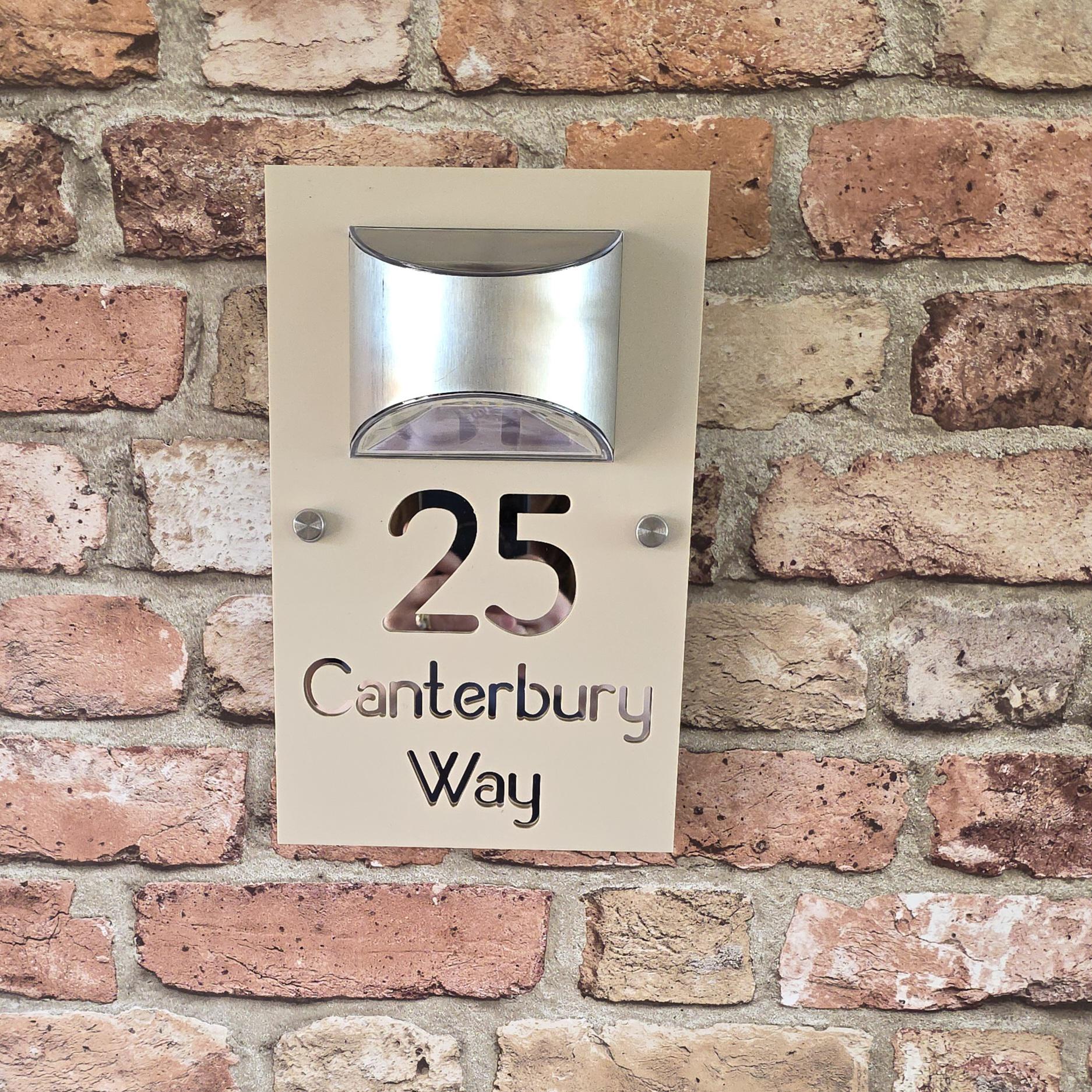 Solar-powered Door Sign With LED Light – Weatherproof, Customizable ...