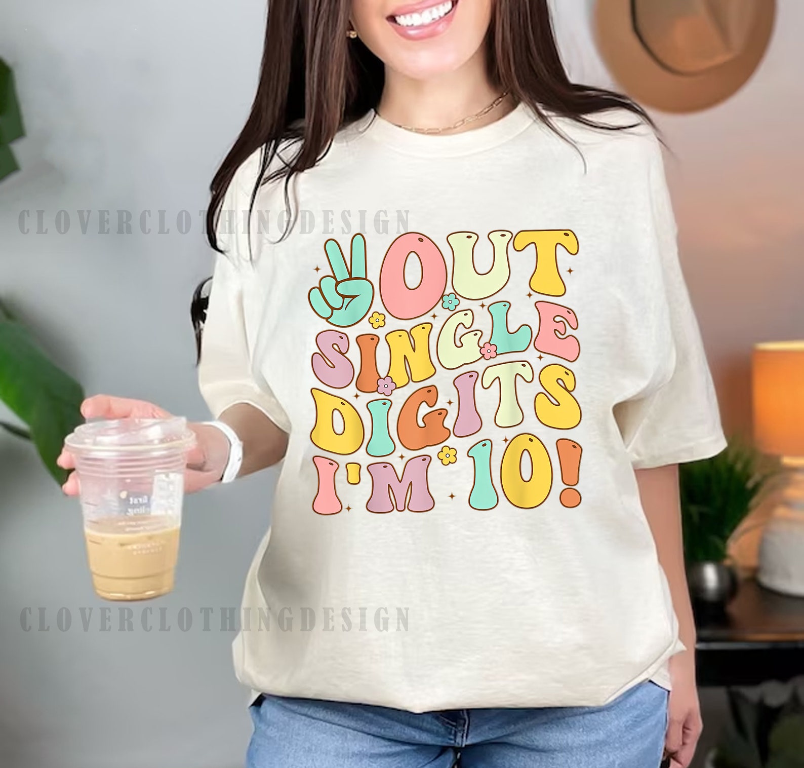 Peace Out Single Digits Im 10 Retro Sunflower Groovy Tshirt - Etsy