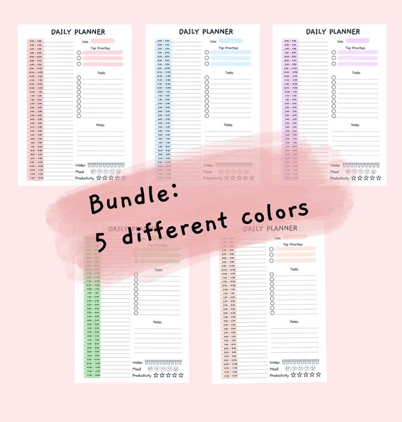 Printable Daily Planner Bundle - Etsy