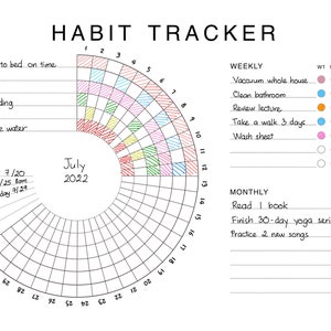 Digital Printable Habit Tracker Template Bundle, PDF & JPEG in Size A3 ...