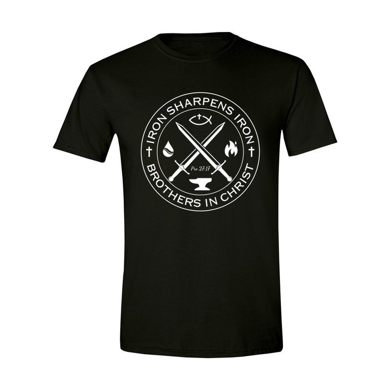 Iron Sharpens Iron Brothers in Christ Sword T-shirt, Unisex Fit Gildan ...