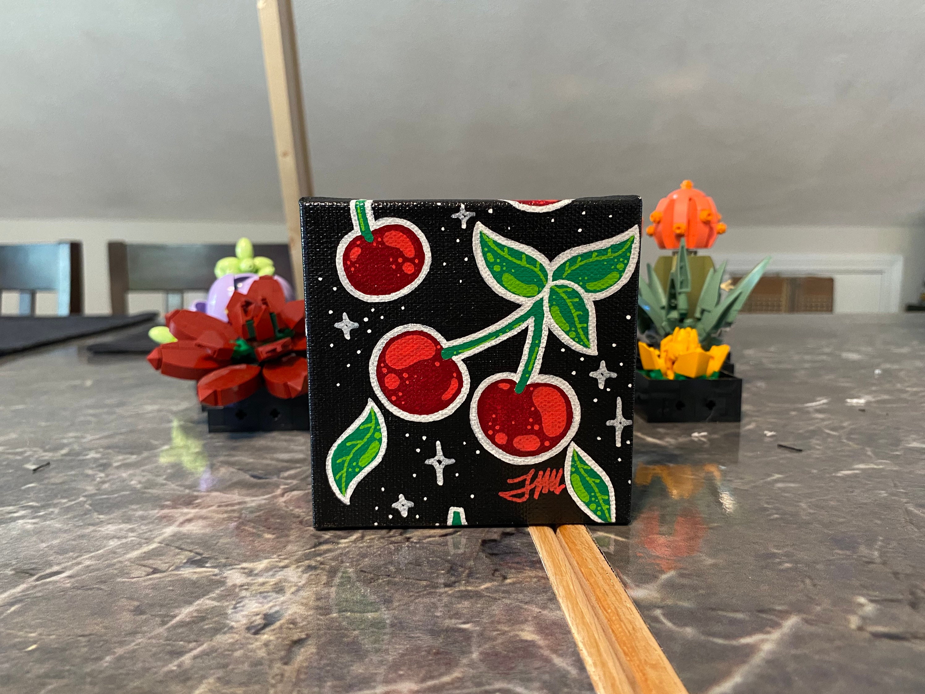 4x4 Mini Cherry Canvas - Etsy UK