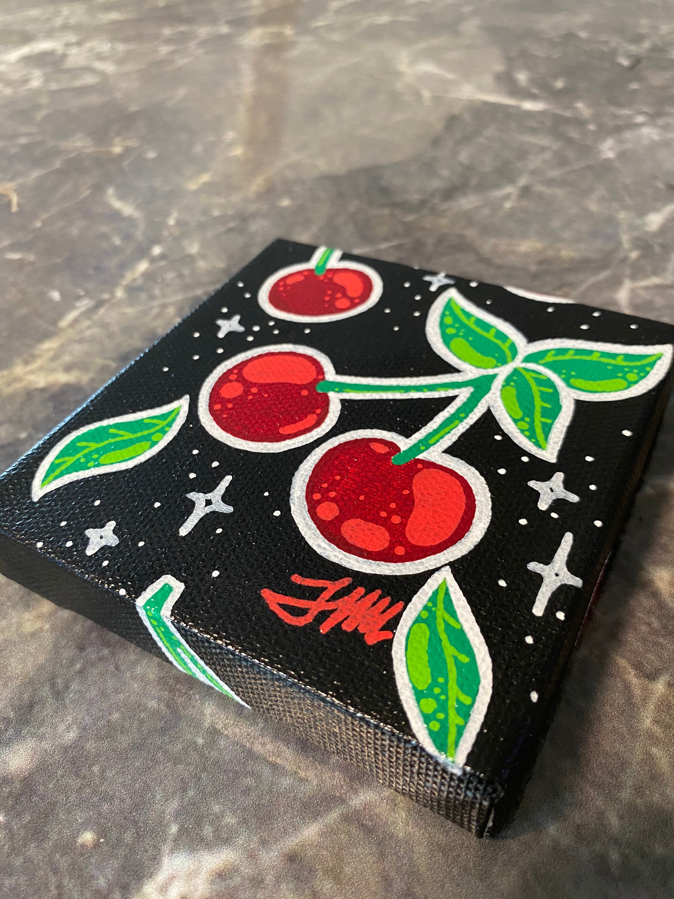 4x4 Mini Cherry Canvas - Etsy UK