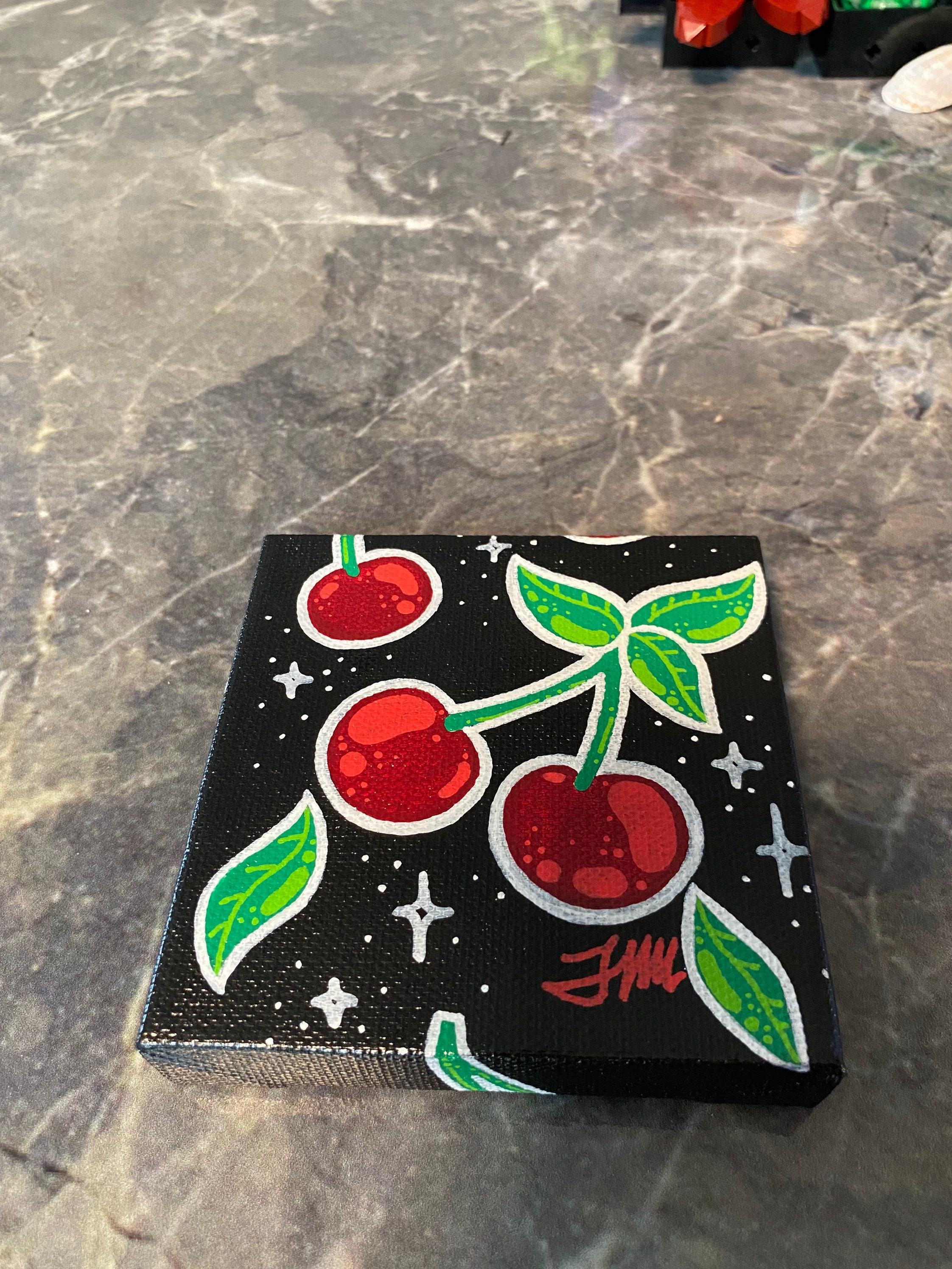 4x4 Mini Cherry Canvas - Etsy UK