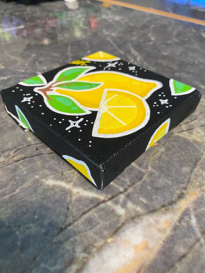 4x4 Mini Lemon Canvas - Etsy