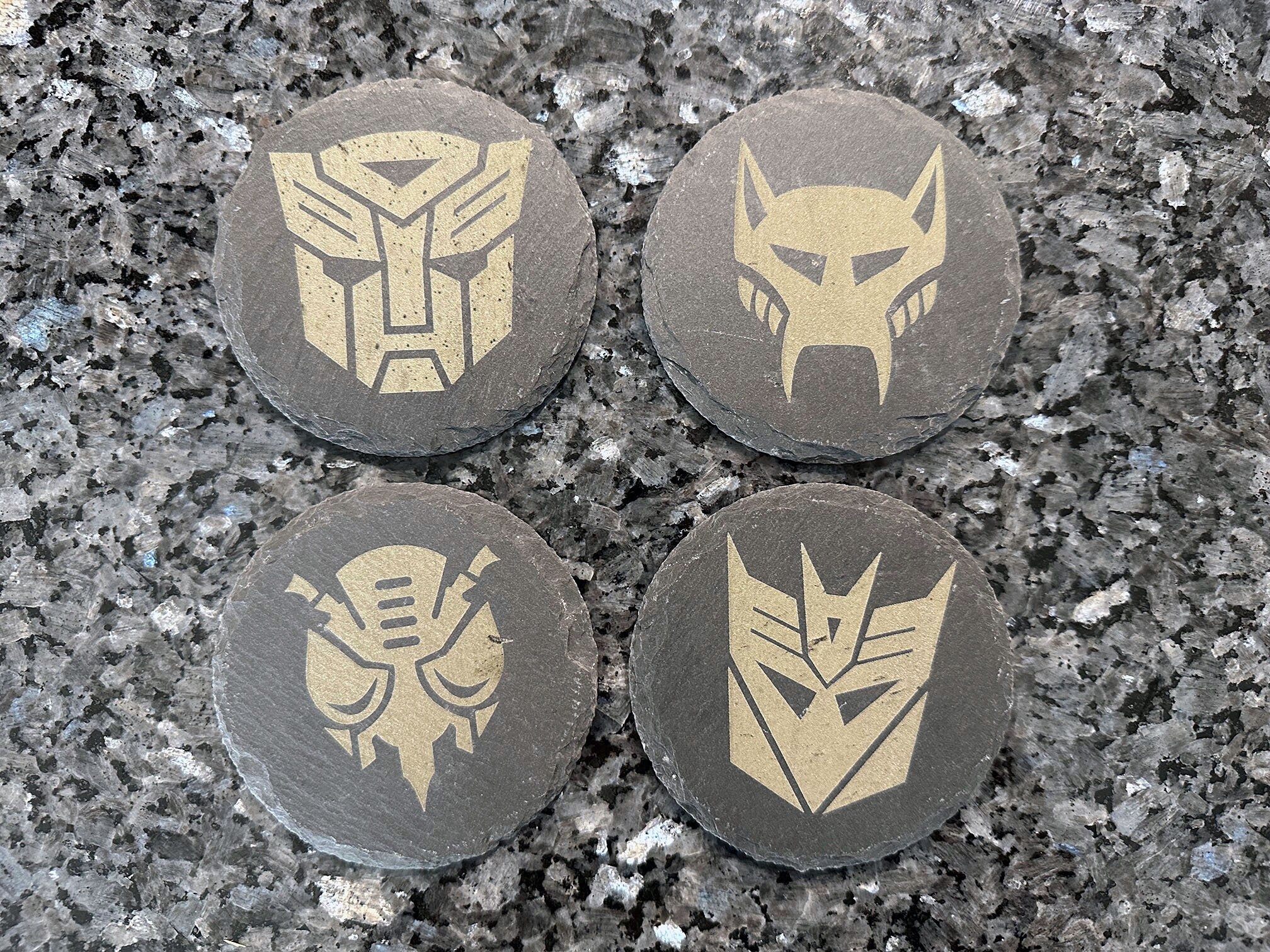 Laser Engraved Slate Coasters | Transformers | Set of 4 - Etsy