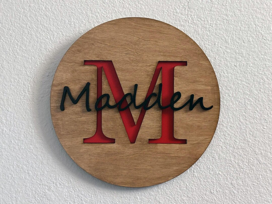 Custom Monogram Sign With Name Overlay | Gift for Teachers, Family ...