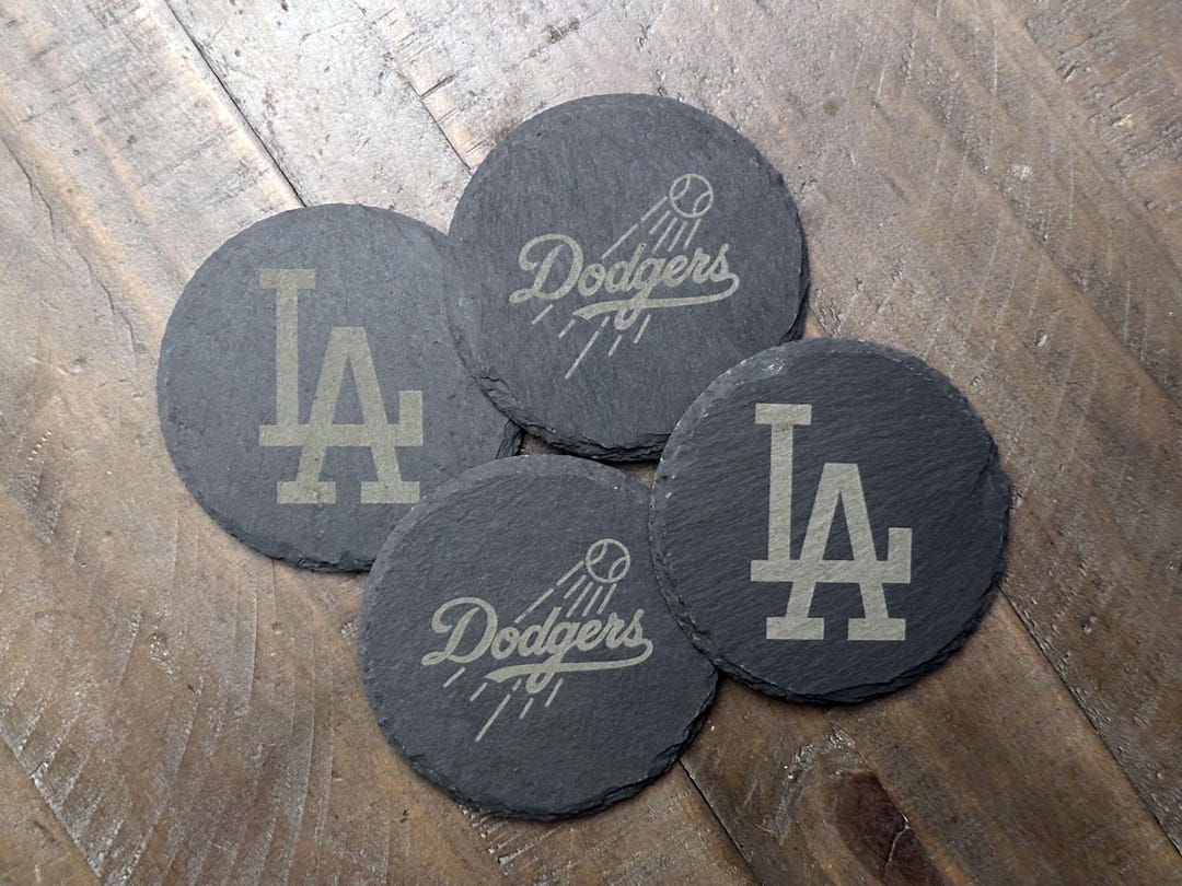 Laser Engraved Slate Coasters | LA Dodgers | Sports Gifts | Set of 4 - Etsy