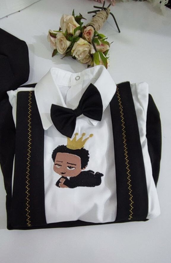 Personalized Boss Baby 1st Birthday Outfit: Embroidered Shirt ...