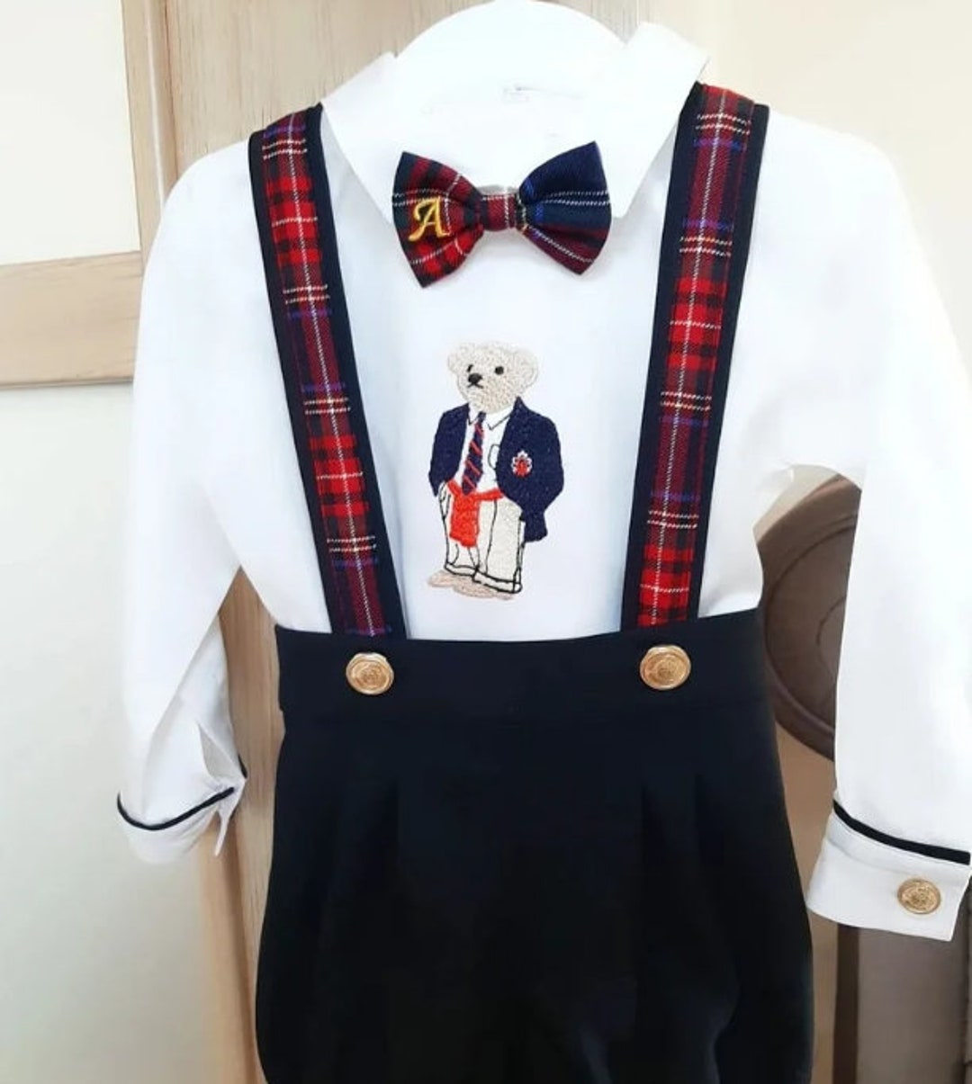 Personalized Polo Bear 1st Birthday Outfit: Monogrammed Shirt, Shorts ...