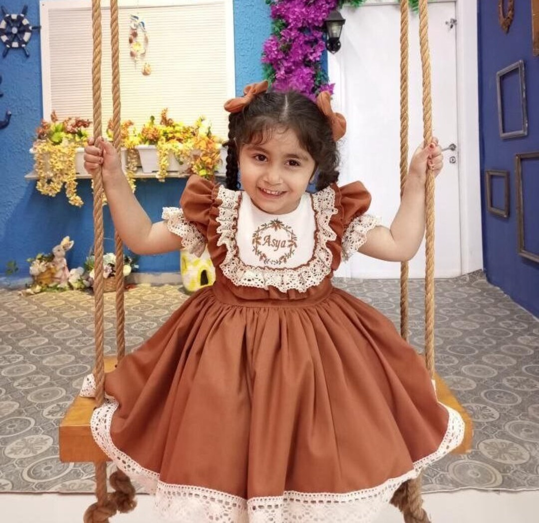 Personalized Girls Birthday Dress: Embroidered Cotton Lace Tulle Outfit ...