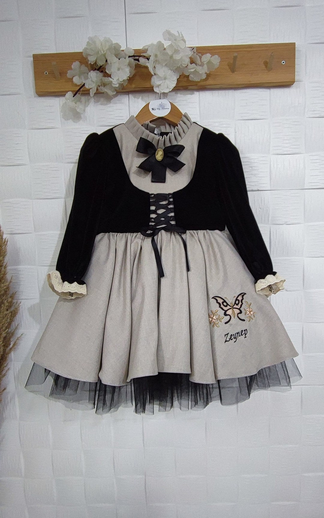 Personalized Baby Girl Birthday Dress: Butterfly Embroidered ...