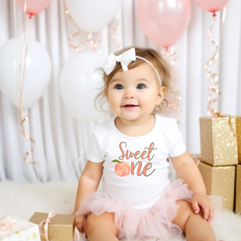 Sweet One Peach Birthday PNG, First Birthday Peach Digital Download ...