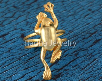 18k Gold Frog Ring - Etsy