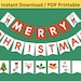 Merry Christmas Printable PDF Banner Instant Download Easy DIY Garland ...