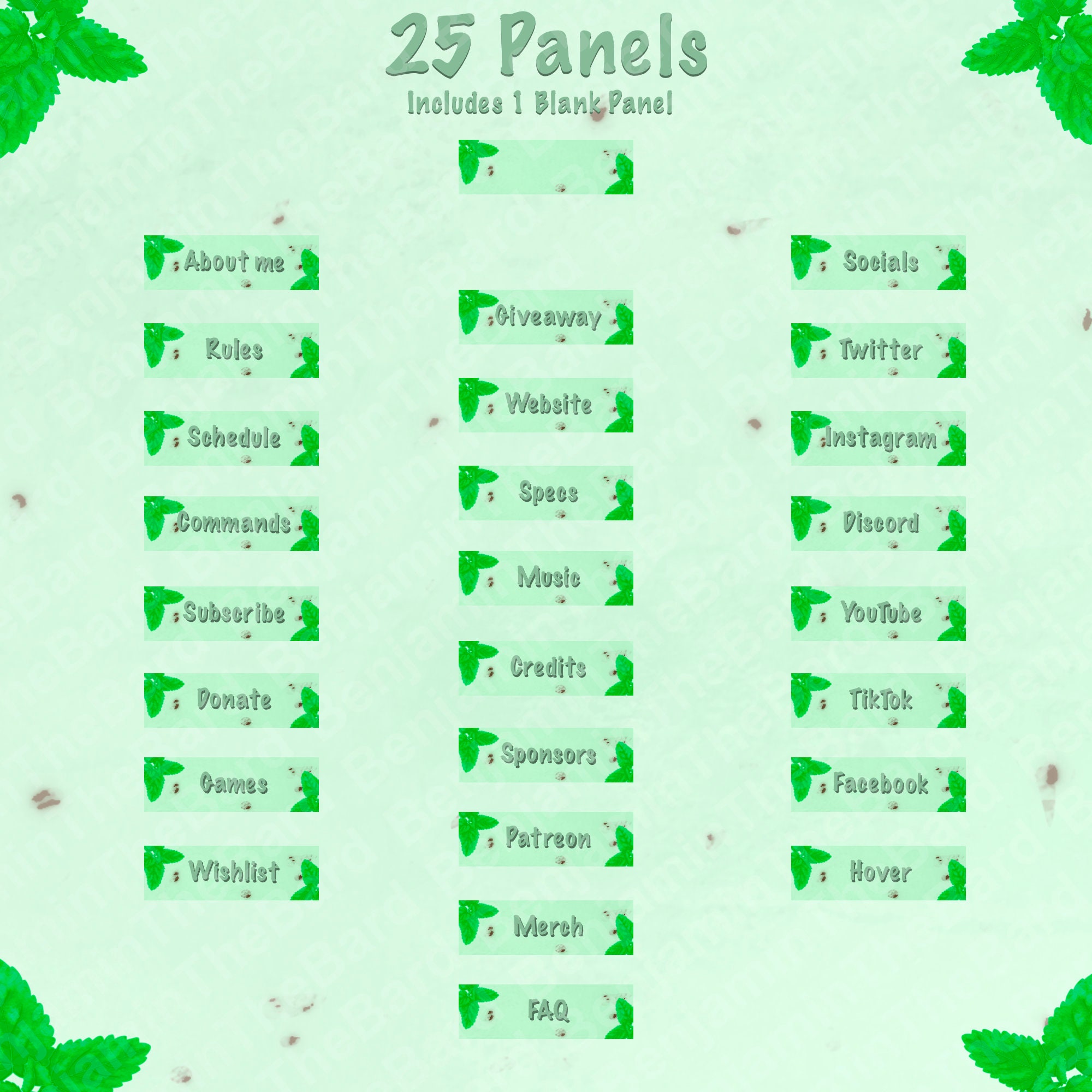 Mint Chip Twitch Stream Overlay Package, Mint Chocolate Chip Ice Cream ...