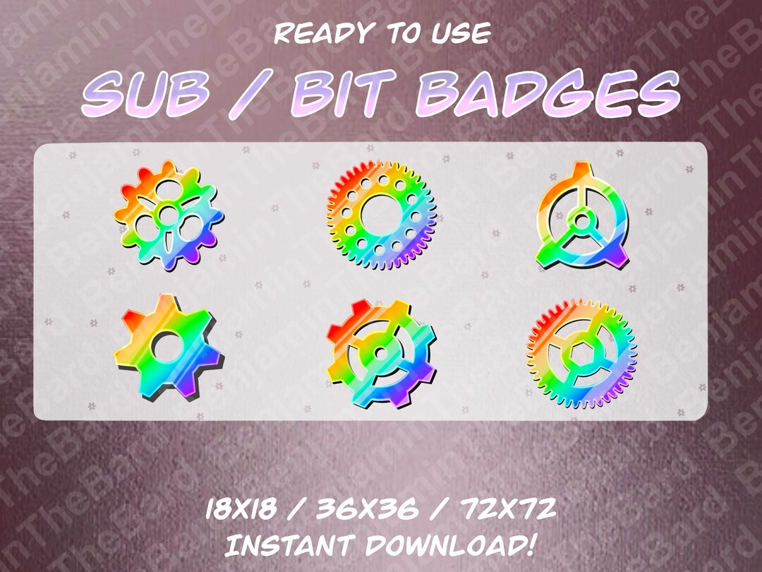 72x Gear Multipack Twitch Badges, Stream Bundle, Twitch Sub Badge ...