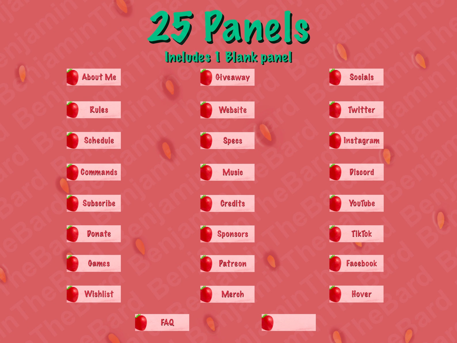 Cute Strawberry Ice Cream Twitch Stream Overlay Package, Stream Bundle ...