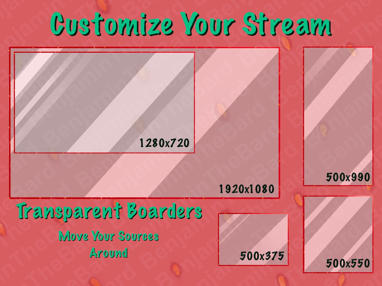 Cute Strawberry Ice Cream Twitch Stream Overlay Package, Stream Bundle ...