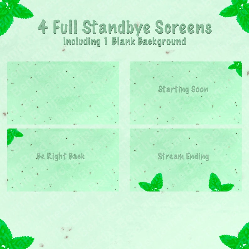 Mint Chip Twitch Stream Overlay Package, Mint Chocolate Chip Ice Cream ...